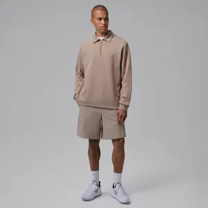 JORDAN 1/2-zip Collared Long-sleeve Golf Top - Brown