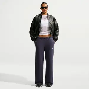 Nike Studio Fleece Medium Weight Wide-leg Pants - Grey