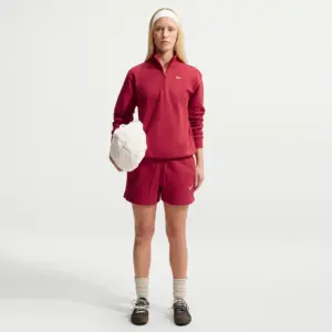 Nike Studio Fleece Mid-weight Mid-rise Shorts - Red
