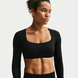 Nike Zenvy Light-support Padded Long-sleeve Sports Bra - Black