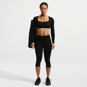 Nike Zenvy Light-support Padded Long-sleeve Sports Bra - Black