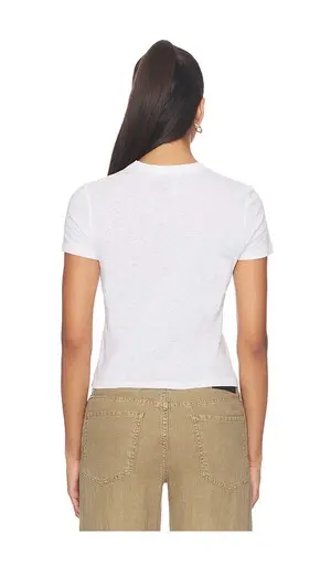 SKIMS Worn In Jersey Baby V Neck Tee In White