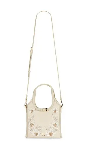 Jw Pei Brooke Mini Belted Embellished Orchid Beaded Top Handle Bag - Ivory