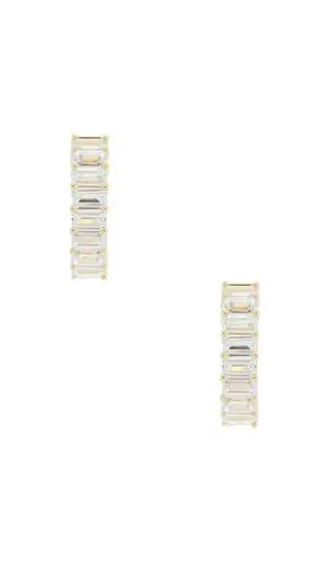 ADINA EDEN Baguette Hoop Earrings In Tone