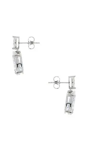ADINA EDEN Fancy Cz Marquise X Pear Dangle Stud Earring In Metallic