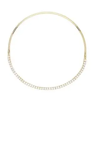 ADINA EDEN Metallic Crystal Collar Choker - Gold