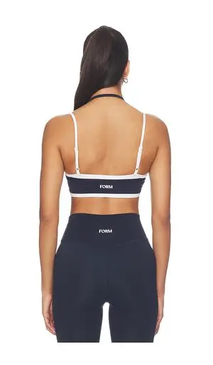 FORM X Olivia Jade Halter Layered Sports Bra In Navy & White In Navy