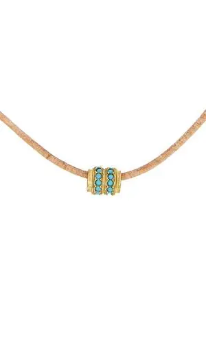 ELIZABETH COLE Oriel Necklace In Teal