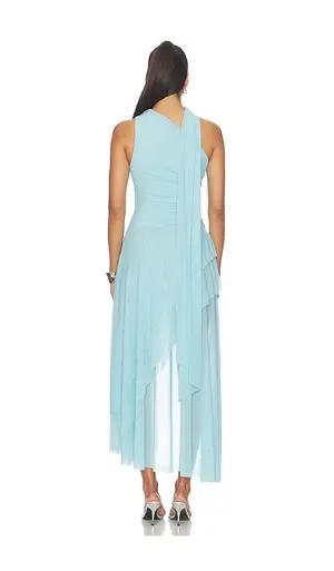 Majorelle Asymmetrical Draped Maxi Dress