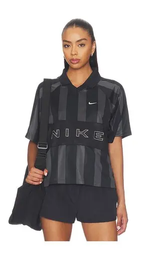 Nike Oversized Short-sleeve Striped Jersey - Black