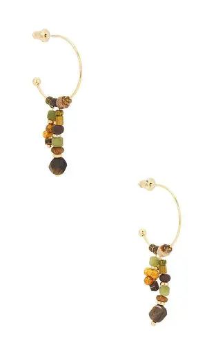 CASA CLARA Daisy Drop Earrings In Beige - Stone