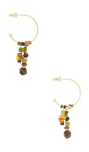 CASA CLARA Daisy Drop Earrings In Beige