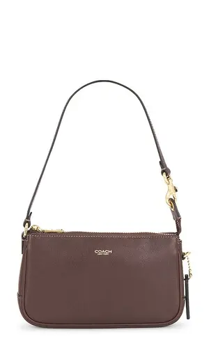 COACH Natural Grain Leather Plaza Bag 18 In Brown