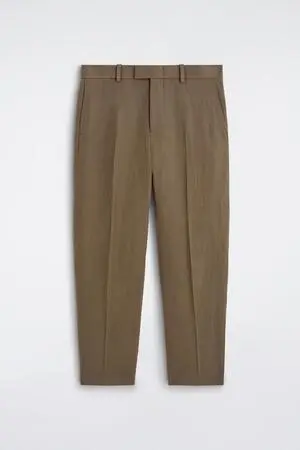 Cos Linen Relaxed-fit Tapered Pants - Beige
