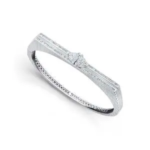 Loraida Blade Double Trilliant Bangle In 18k Gold With 1 Tcw Diamonds - Yellow Gold