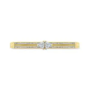 Loraida Blade Double Trilliant Bangle In 18k Gold With 1 Tcw Diamonds - Yellow Gold