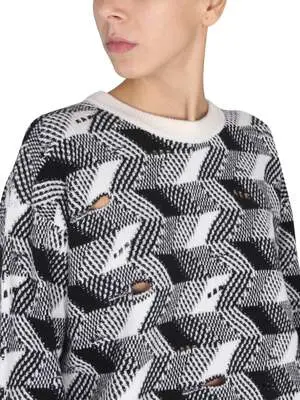 Missoni Jacquard Knit Sweater With Distressed Details