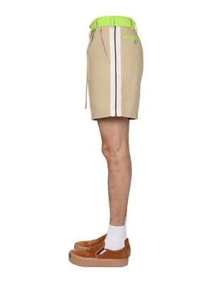 Palm Angels Side Band Bermuda Shorts - Cream
