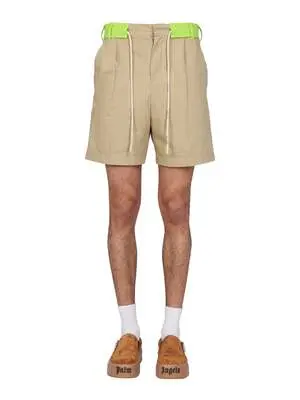 Palm Angels Palm Angels Side Band Bermuda Shorts Cream