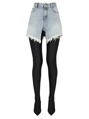 Balenciaga Denim Mini Skirt With Belt Loops - Blue