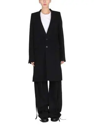 ANN DEMEULEMEESTER Celine Wool Coat With Front Button Closure - Black