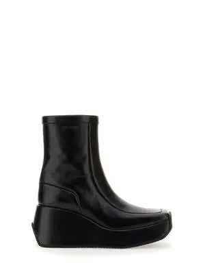 Raf Simons Square Toe Ankle Boots - Black