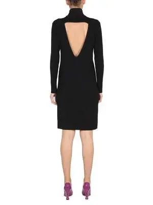 Bottega Veneta High Neck Ribbed Knit Dress