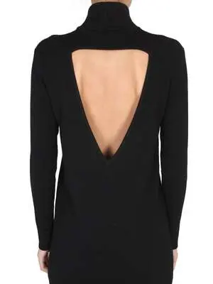 Bottega Veneta High Neck Ribbed Knit Dress