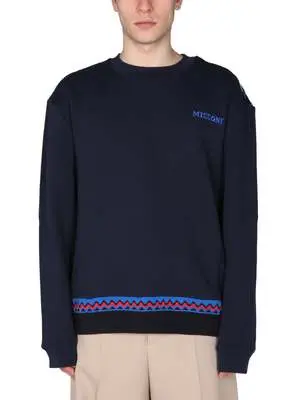 Missoni Crew Neck Embroidered Sweatshirt - Blue