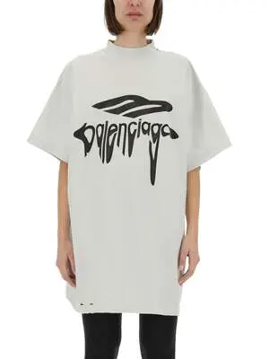 Balenciaga Oversize Graphic T-shirt - White