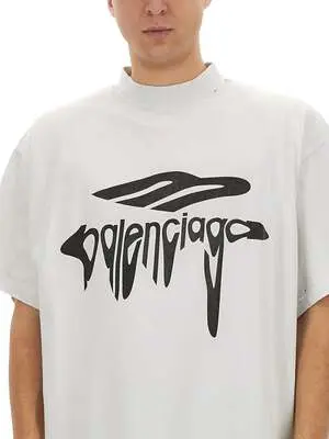 Balenciaga Oversize Graphic T-shirt - White