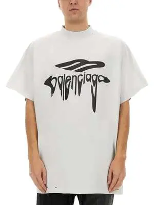 Balenciaga Oversize Graphic T-shirt - White
