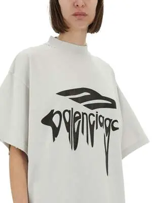 Balenciaga Oversize Graphic T-shirt - White