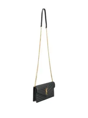 Saint Laurent Envelope Cassandre Leather Wallet On Chain