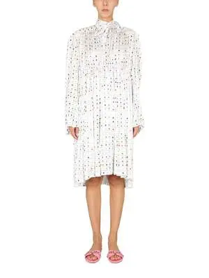 Balenciaga Paper Crush Floral Dress - White