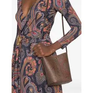 Etro Paisley Print Calf Leather Satchel