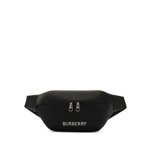 Burberry Nylon Belt Bag With Leather Trim - Black