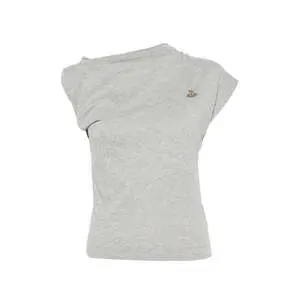VIVIENNE WESTWOOD Grey Jersey Orb Embroidery Top - Gray