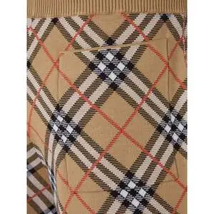 Burberry Check Pattern Diamond-knit Bermuda Shorts