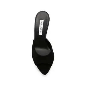 AQUAZZURA Open Toe Wedge Heel Slip-on - Black