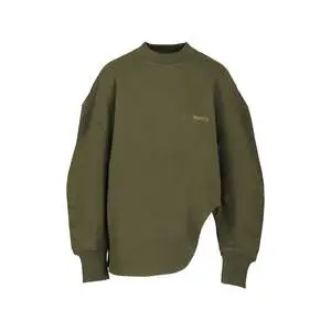Attico High Neck Long Sleeve Sweatshirt With Embroidered Logo - Green