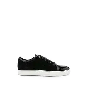 LANVIN Suede And Patent Leather Low-top Trainers - Black