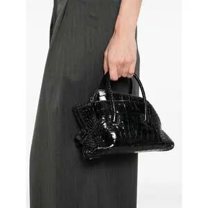 Attico Leather Croc Effect Tote Bag