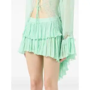 Blumarine Asymmetrical Tiered Pleated Skirt