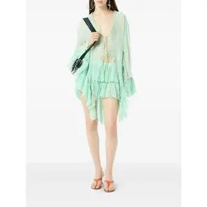 Blumarine Asymmetrical Tiered Pleated Skirt