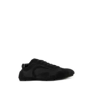 Prada Recycled Nylon And Calf Leather Lace-up Trainers