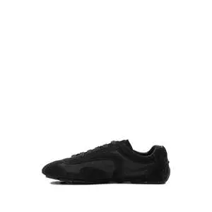 Prada Recycled Nylon And Calf Leather Lace-up Trainers - Black