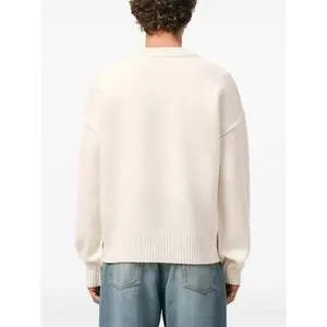 AMI Paris Felted Merino Wool Sweater With De Coeur Motif