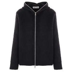 Our Legacy Textured Hooded Zip-up Sweater - Black