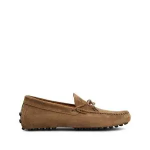 TOD'S Suede Loafers With Bow Detailing - Brown